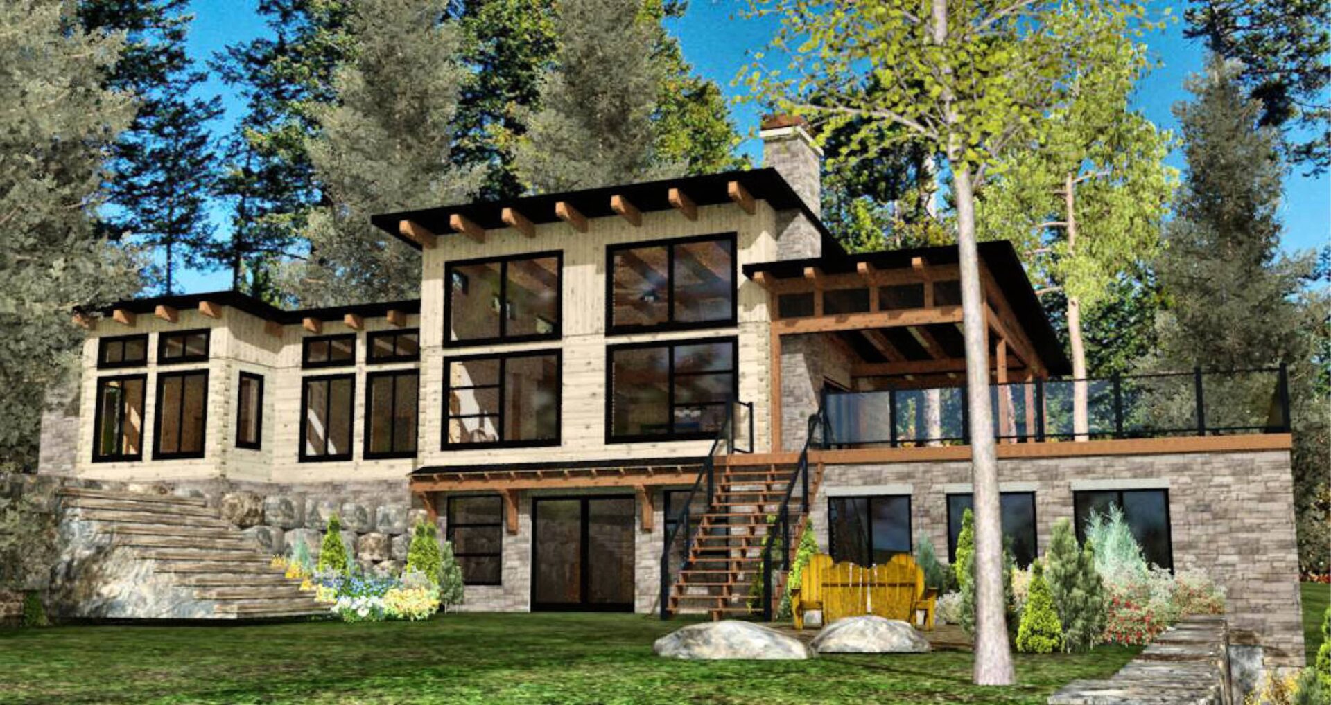 When Rustic Meets Modern - 1867 Confederation Log and Timber Frame